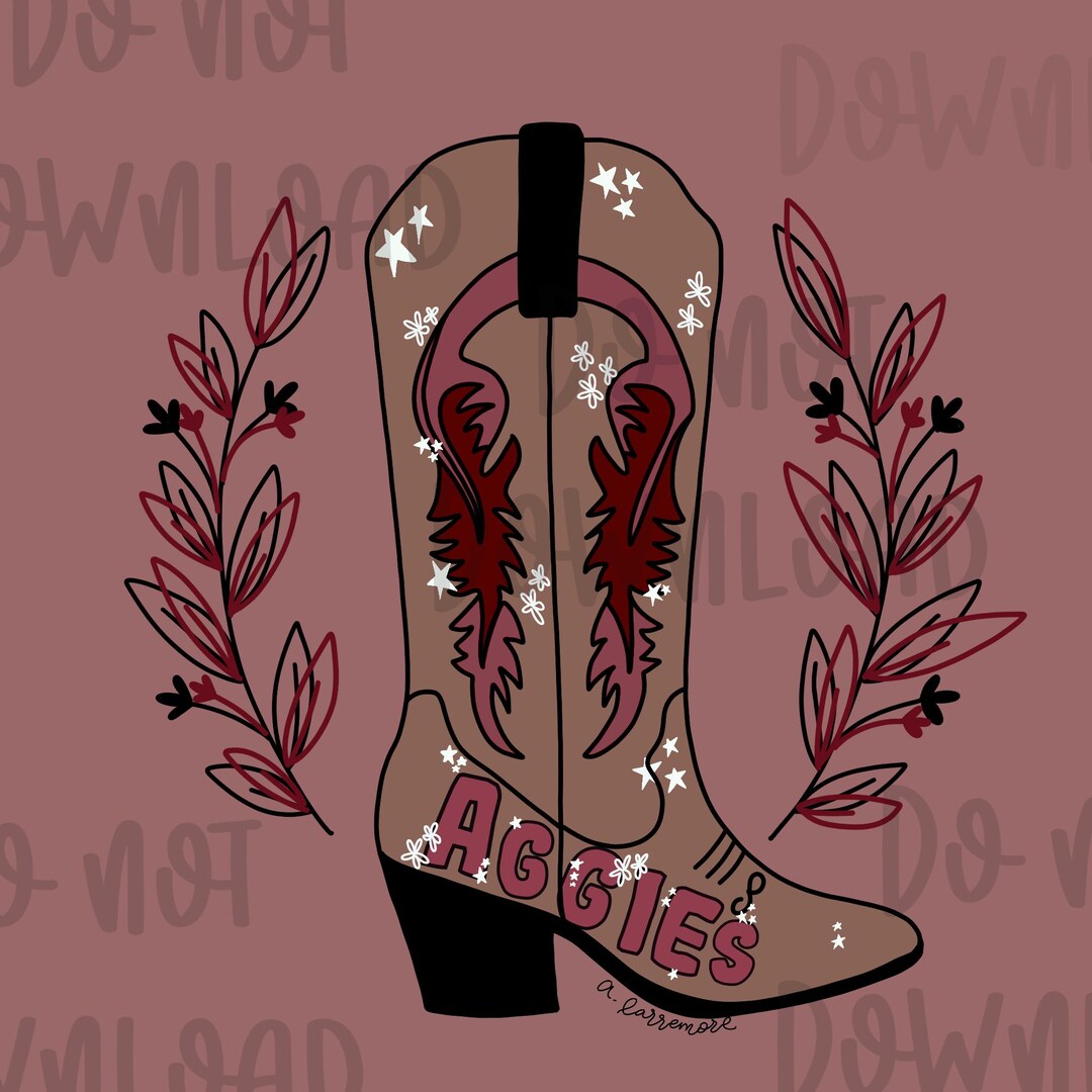Aggie College Boot Digital Download File - Etsy