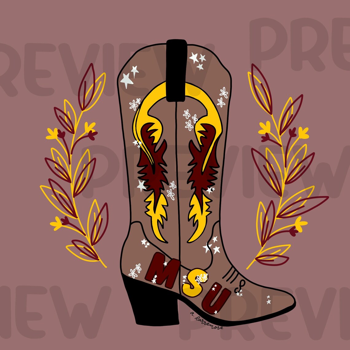 MSU Boot Digital Download - Etsy