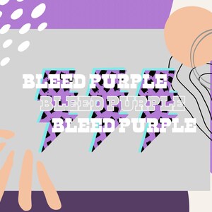 Tarleton Bleed Purple Lightning Bolt Cricut Svg and - Etsy