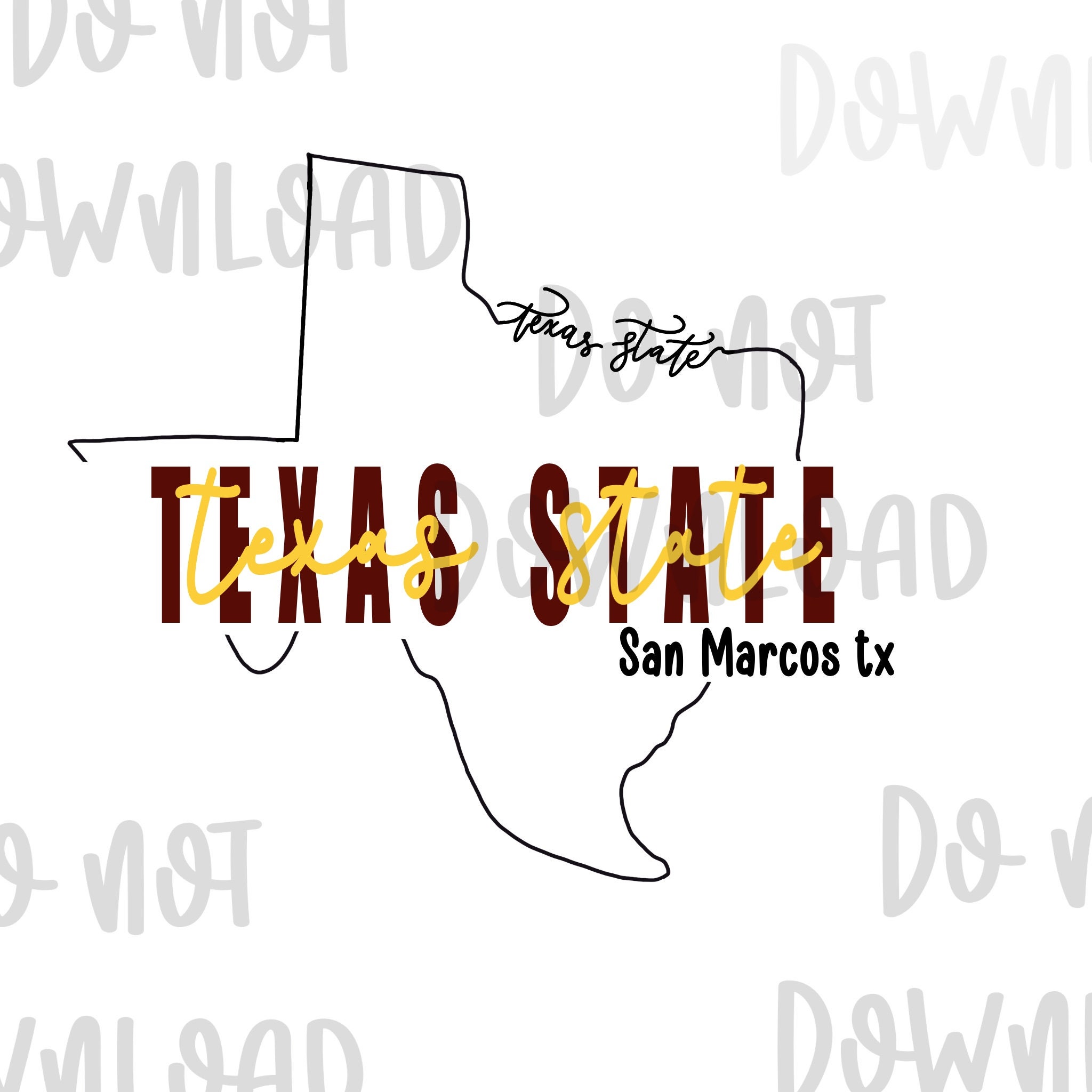 Texas State Outline Digital Download - Etsy