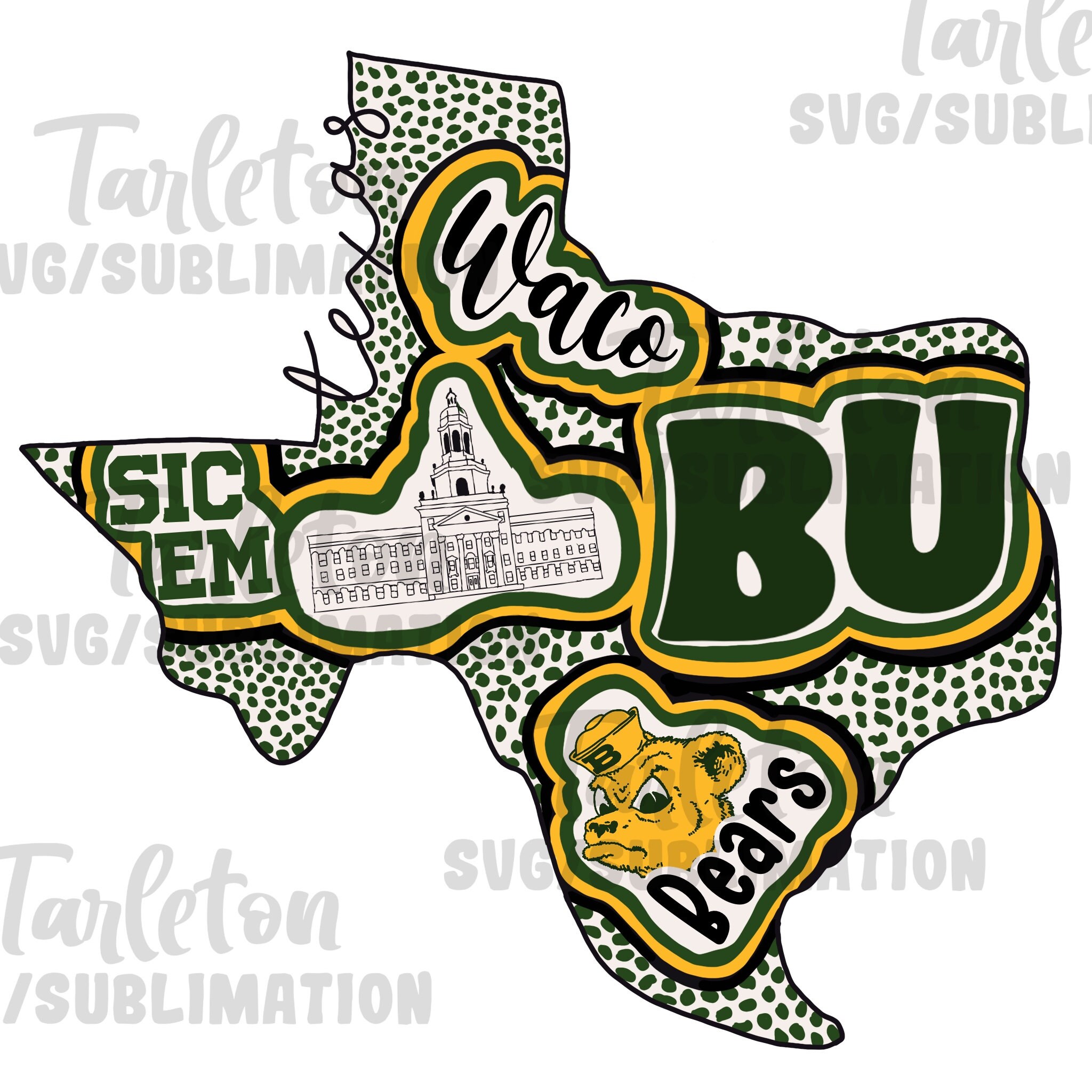 Baylor University Sublimation Digital Download File - Etsy
