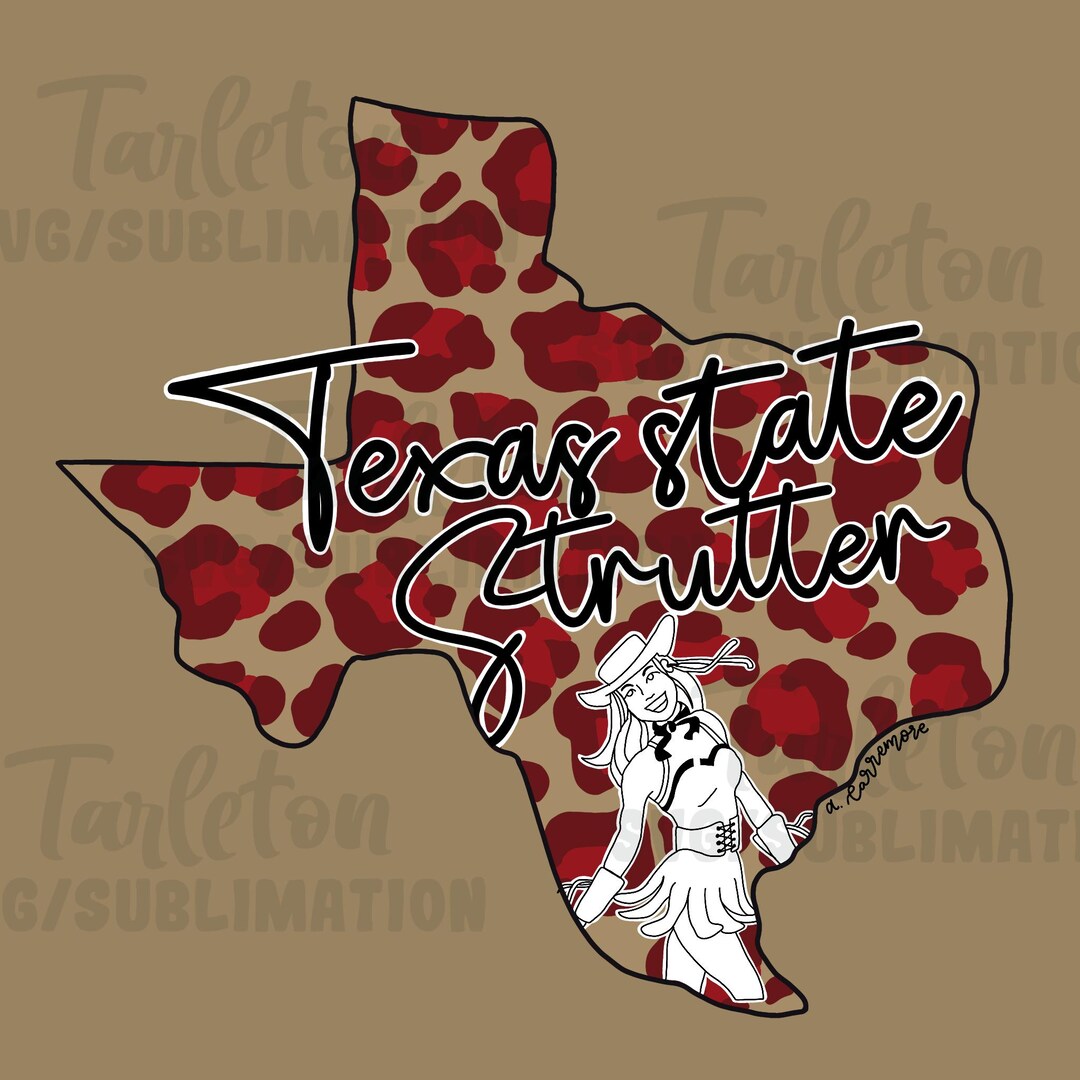 Texas State Strutter Digital Download File and Sublimation - Etsy