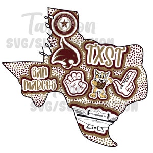 Texas State University Sublimation and Digital Download File - Etsy