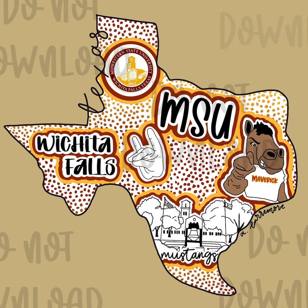 Midwestern State Texas Sublimation Design - Etsy