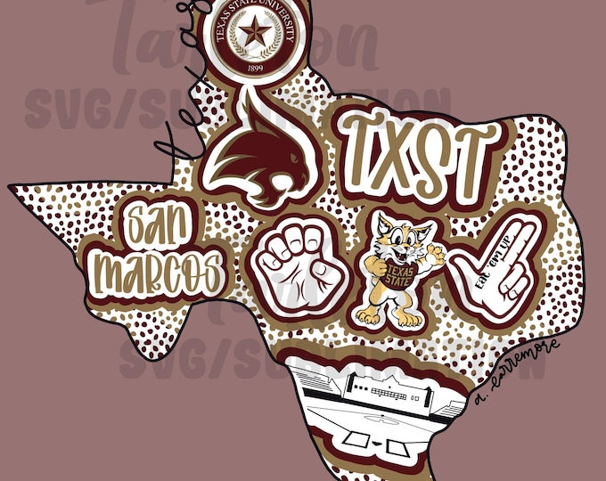 Texas State University Sublimation and Digital Download File - Etsy