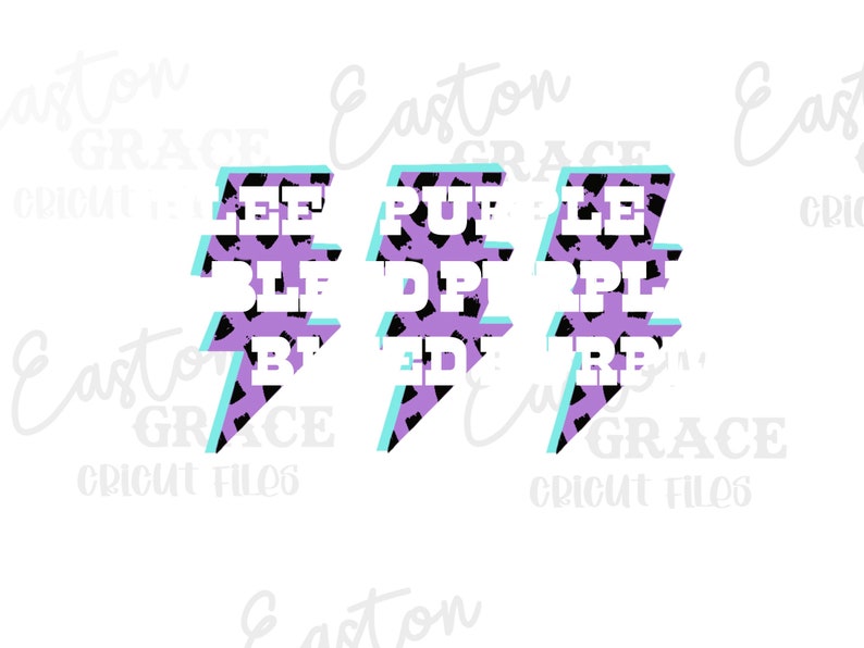 Tarleton Bleed Purple Lightning Bolt Cricut Svg and - Etsy