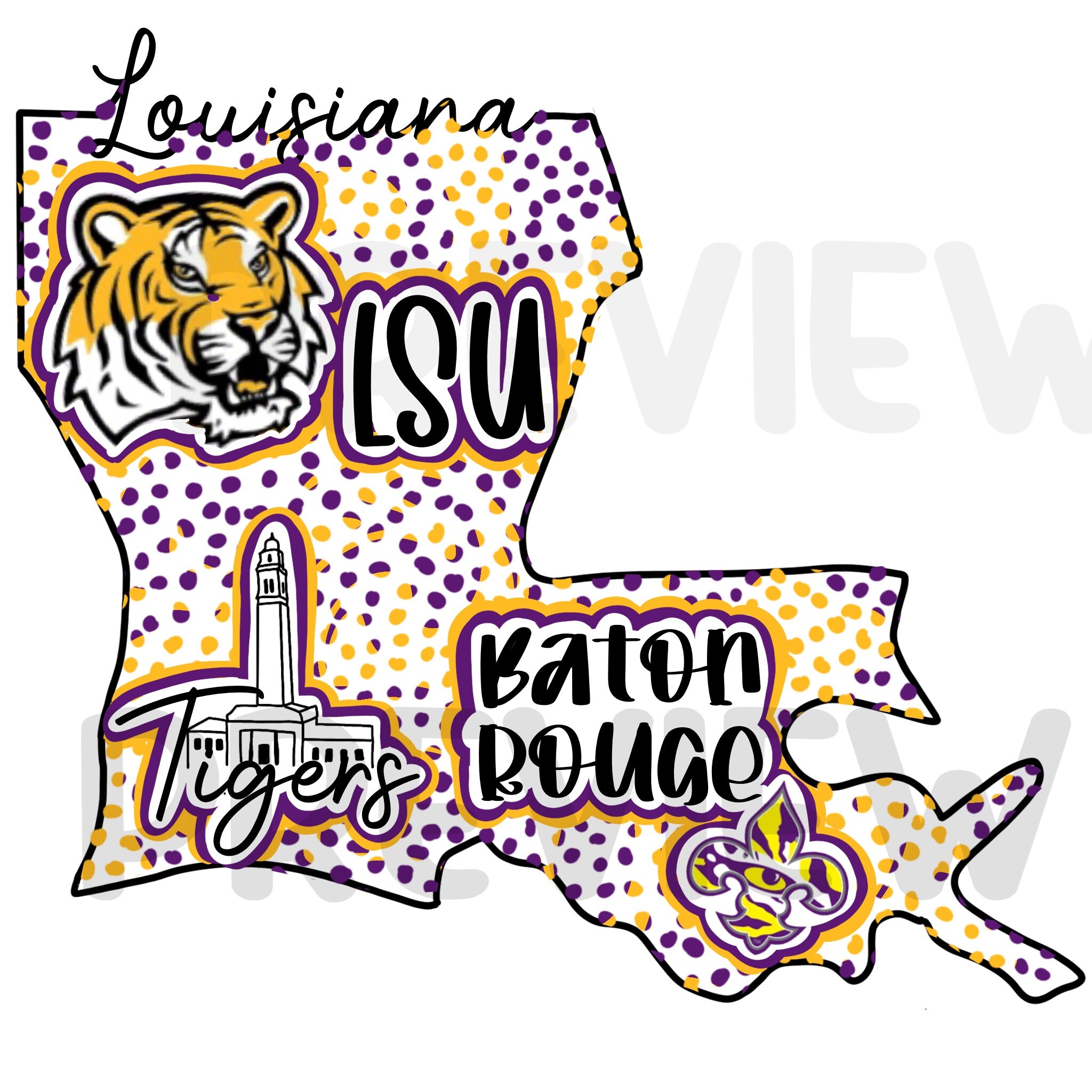 LSU Sublimation and Digital Download File - Etsy