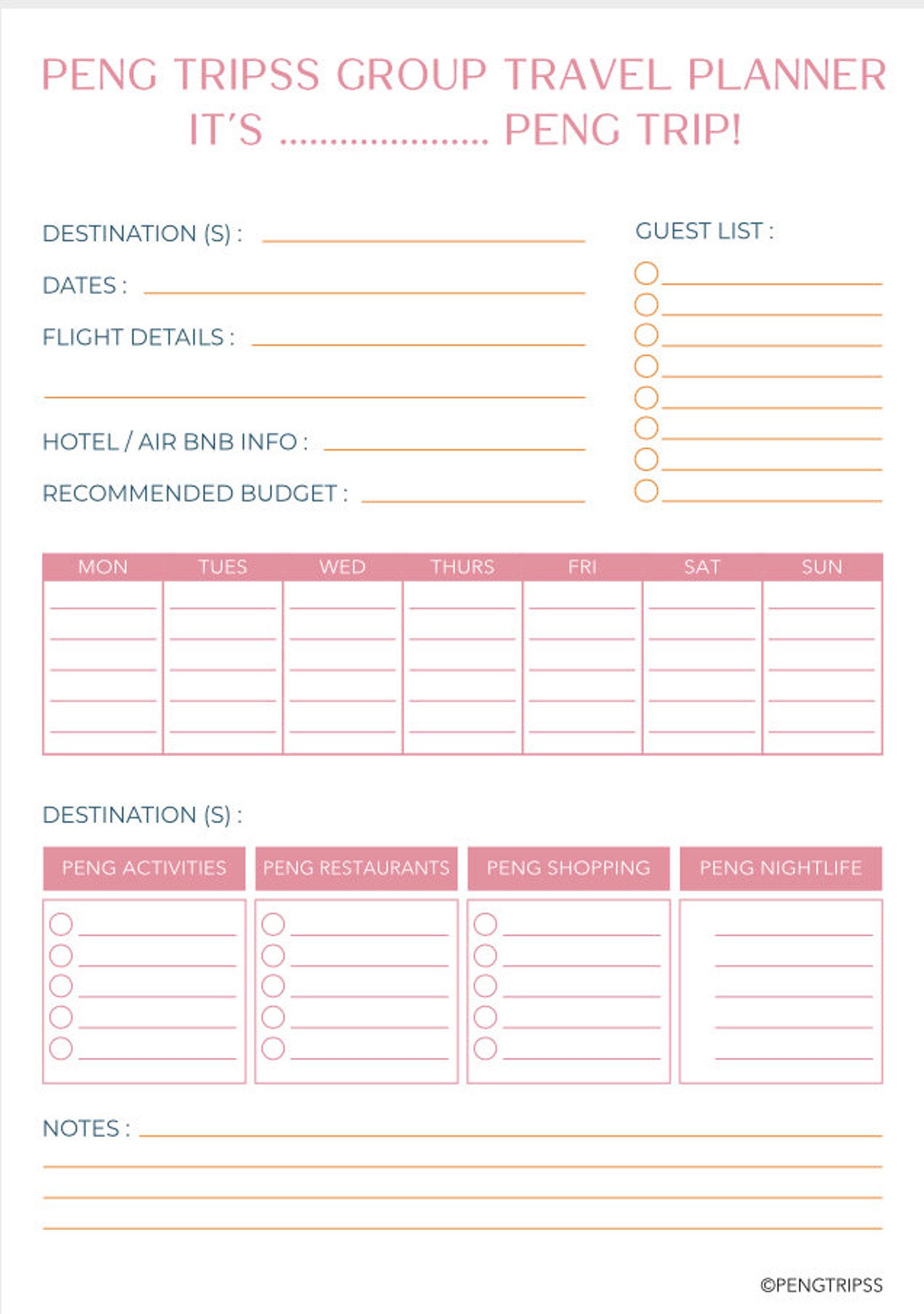 Travel Planner Bundle | Travel Checklist | Travel Packing List | Carry ...