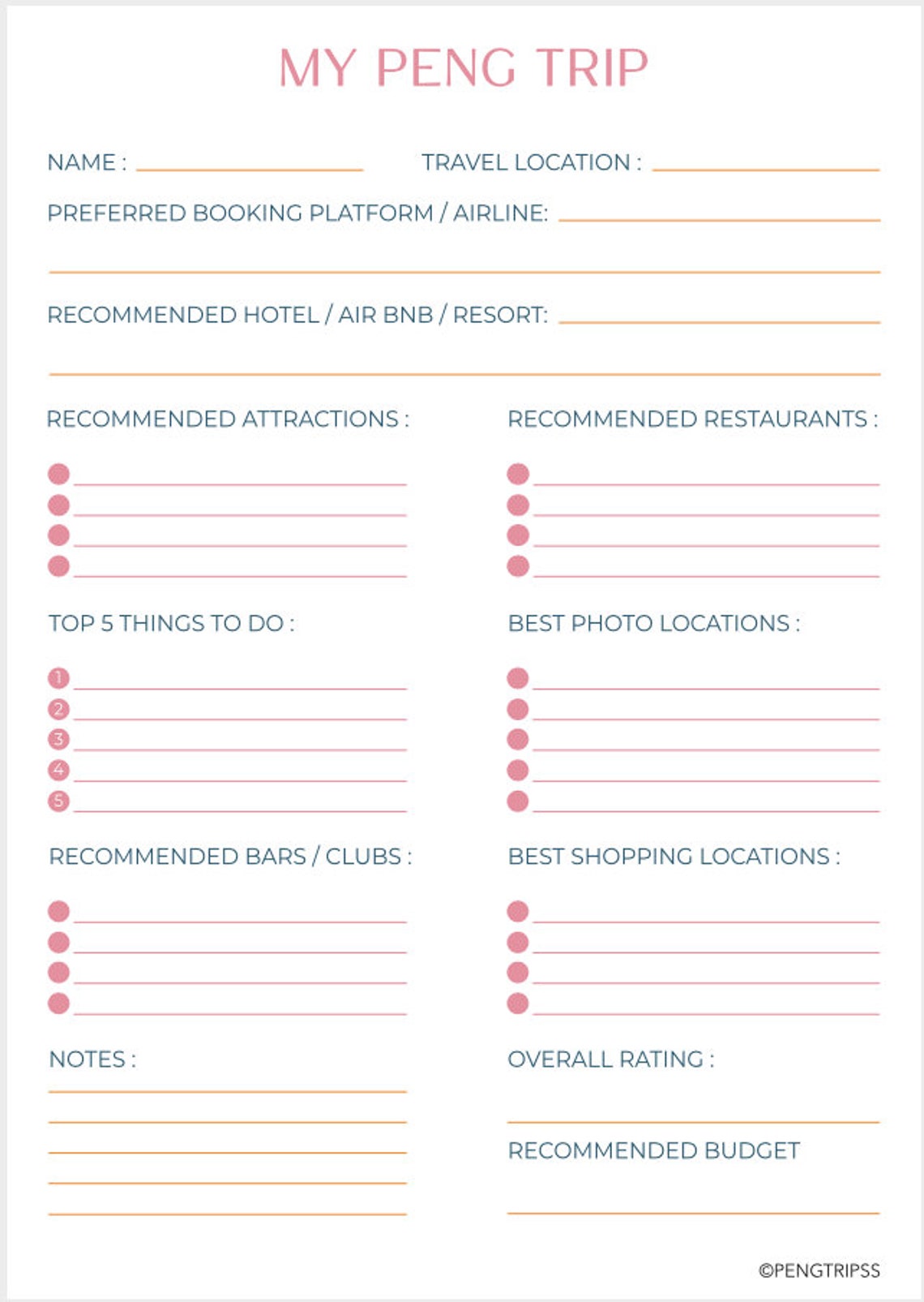 Travel Planner Bundle | Travel Checklist | Travel Packing List | Carry ...