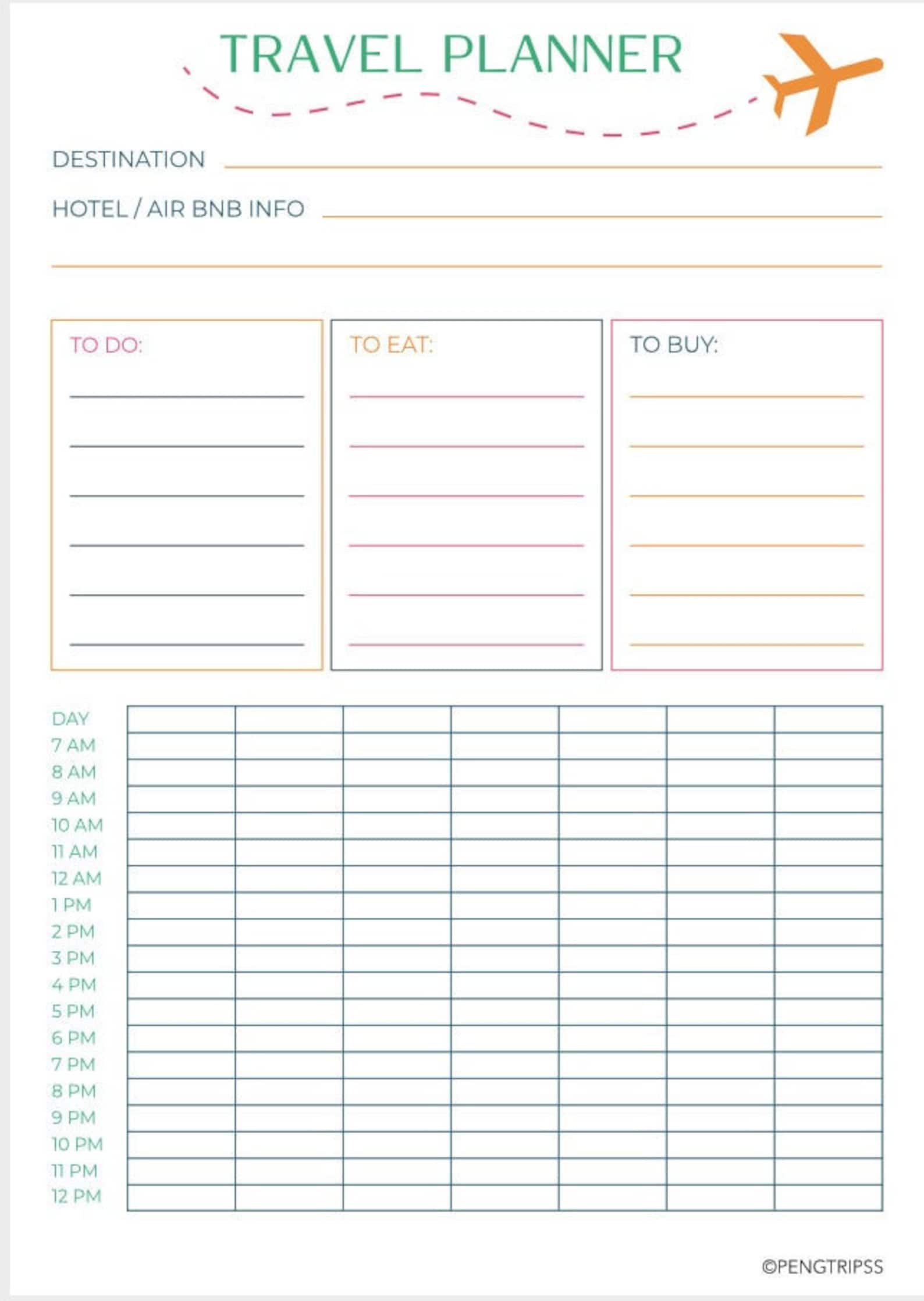 Summer Travel Planner | Holiday Planner | Vacation Planner | Trip ...