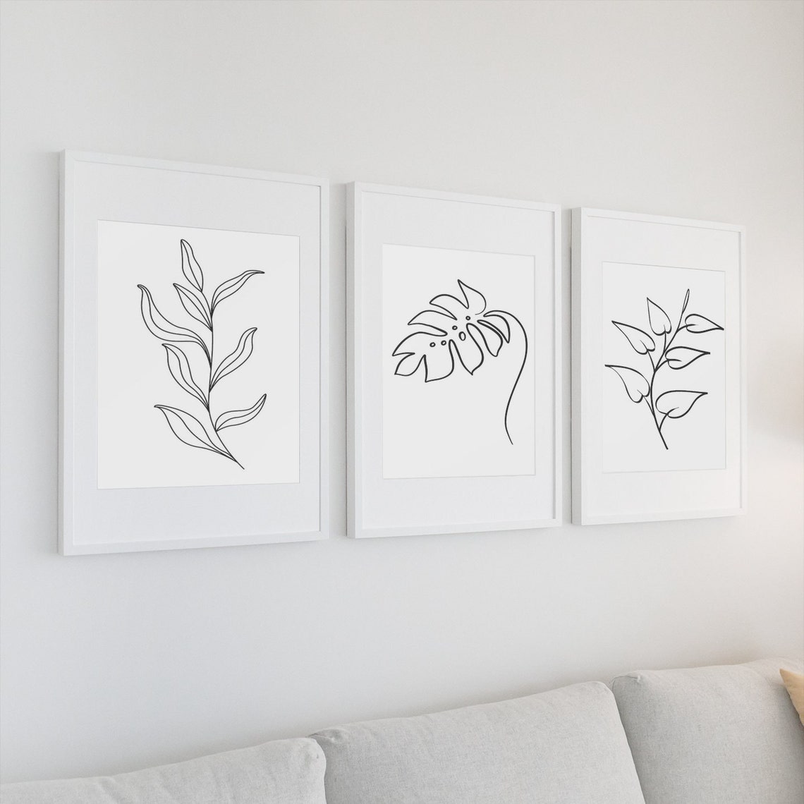 3 Piece Wall Art, Set of 3 Prints, Plant Printable, Living Room Decor ...