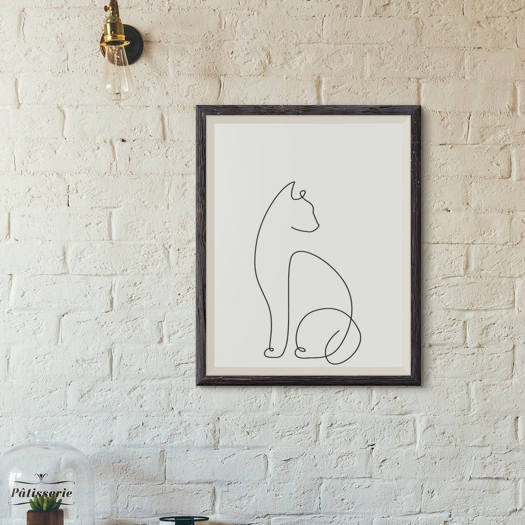 Cat Line Art, Single Line Art, One Line Drawing, Minimal Line Art, Cat ...