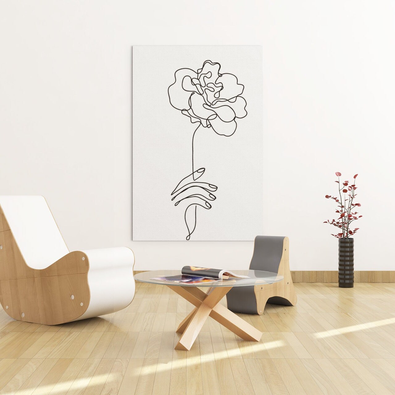 Flower Line Art Line Art Hand Floral Line Art One Line Art - Etsy