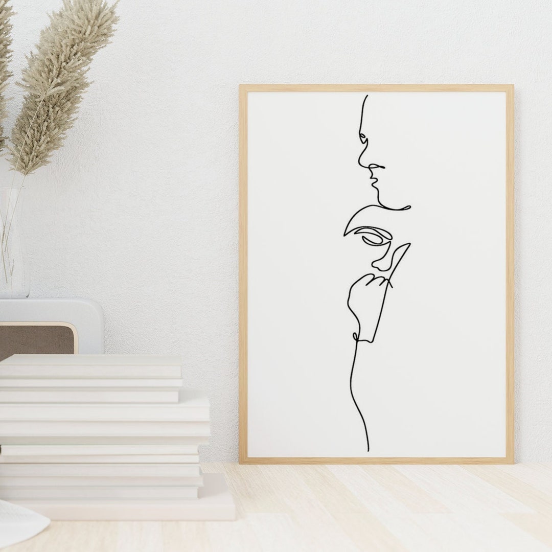 Abstract Couple Line Art, Couple Line Drawing, Single Line Art ...