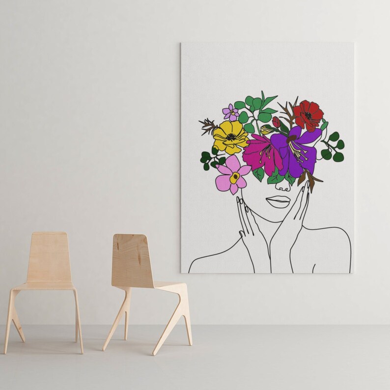 Floral Line Art Botanical Line Art One Line Drawing Flower - Etsy