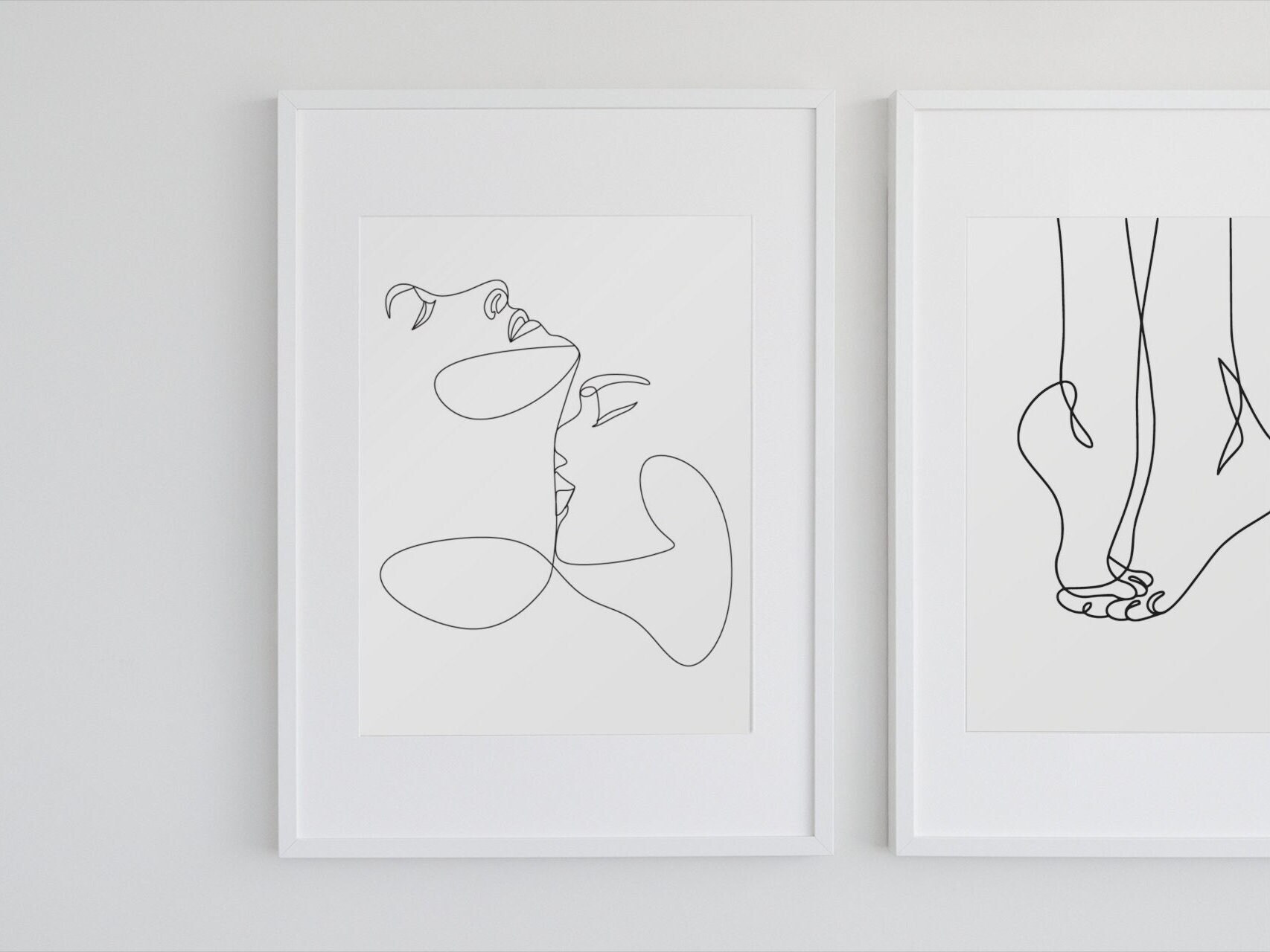 Abstract Couple Line Art Print Set of 2, Love Line Art, Single Line Art ...