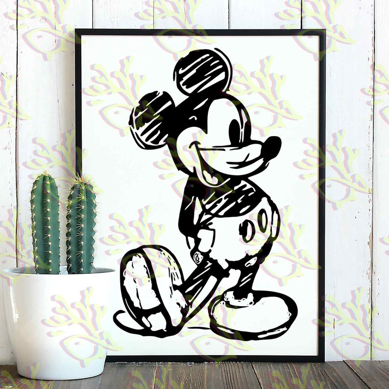 Sketch Mickey Mouse SVG Minnie Mouse Mickey and Pluto SVG File for ...