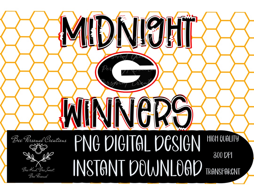 Midnight Winners PNG Georgia Sublimation DTF DTG Digital Design Digital ...