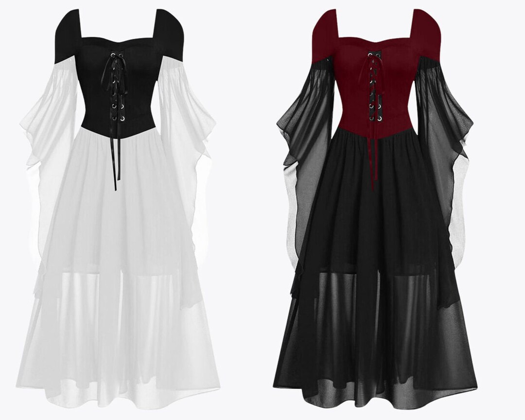 Gothic Dress Medieval Dress Renaissance Dress Goth Witchy - Etsy