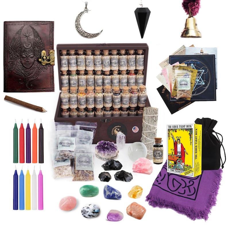 Deluxe Witchcraft Kit With Apothecary and Witchcraft Supplies, Wiccan ...