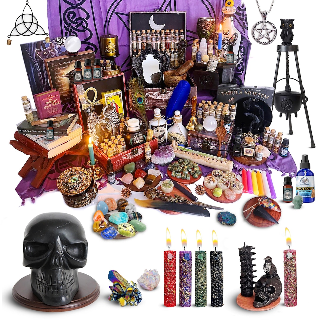 Deluxe Witchcraft Kit With Apothecary and Wiccan Supplies, Witch ...
