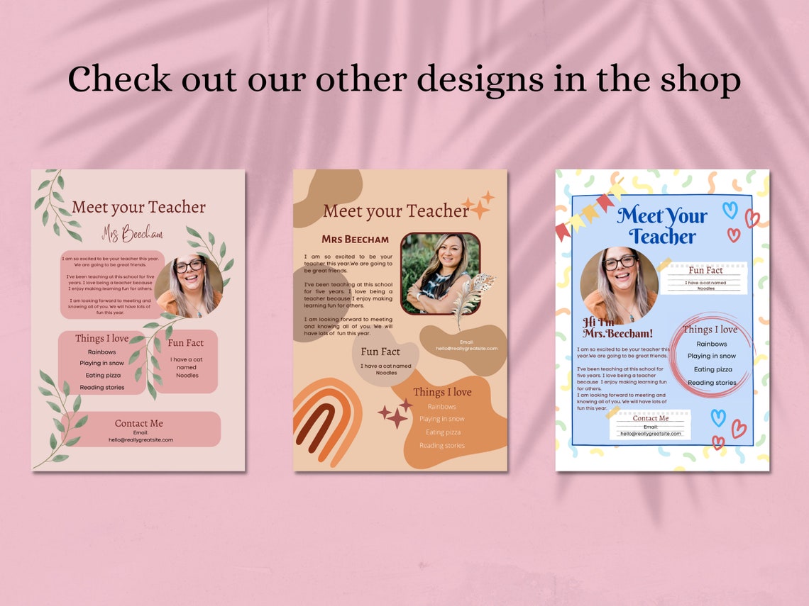 Meet the Teacher Editable Canva Template Printable Back to School ...