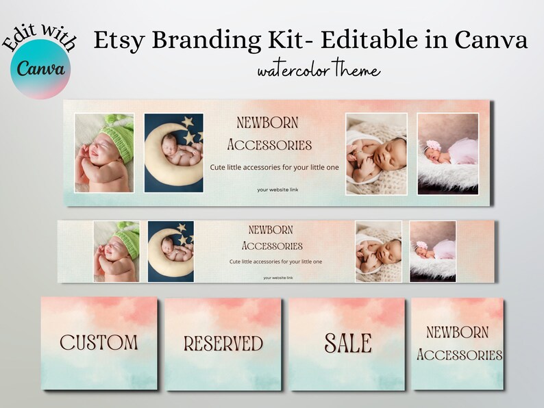 Etsy Banner and Branding Kit Editable in Canva | Etsy Shop Banner With ...