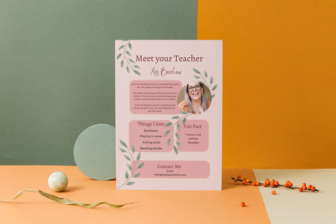 Meet the Teacher Editable Canva Template| DIY Printable Back to School ...