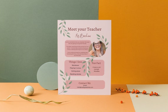 Meet the Teacher Editable Canva Template DIY Printable Back - Etsy