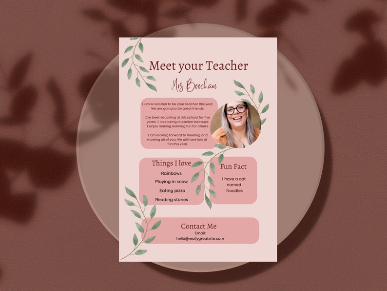 Meet the Teacher Editable Canva Template DIY Printable Back - Etsy