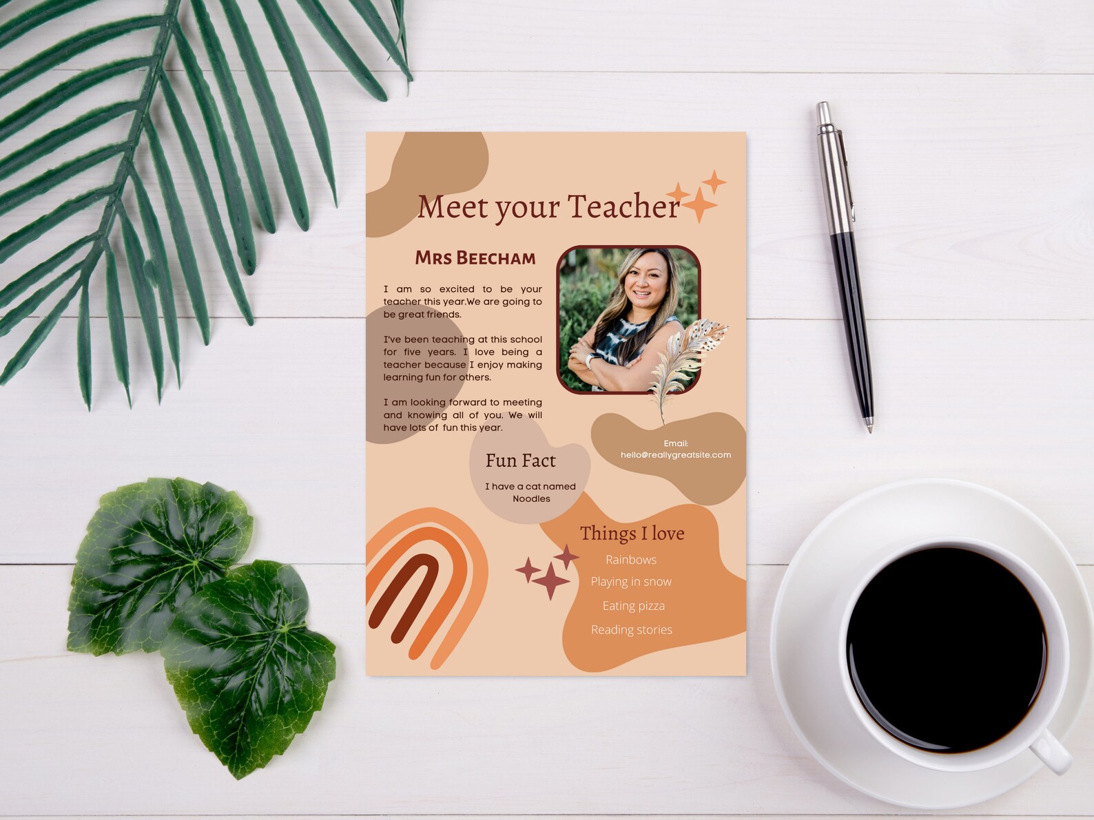 Meet the Teacher Editable Canva Template DIY Printable Back - Etsy