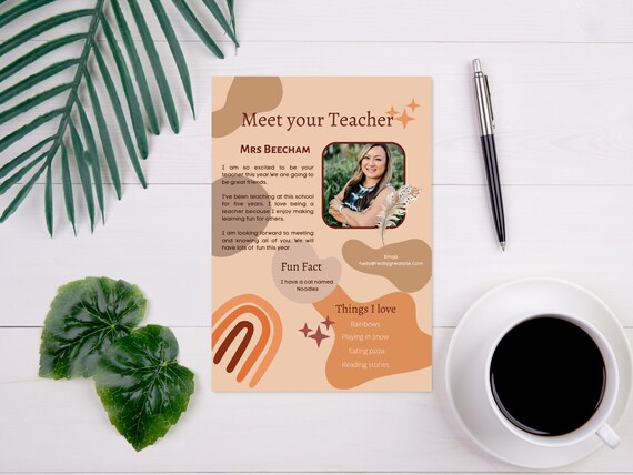 Meet the Teacher Editable Canva Template DIY Printable Back - Etsy