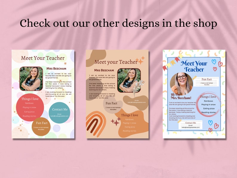 Meet the Teacher Editable Canva Template DIY Printable Back - Etsy