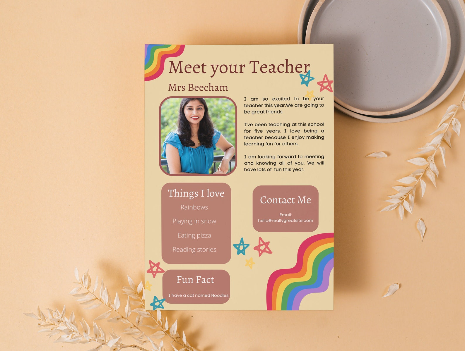 Meet the Teacher Editable Canva Template Printable Back to School ...