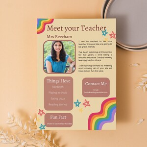Meet the Teacher Editable Canva Template | Printable Back to School ...