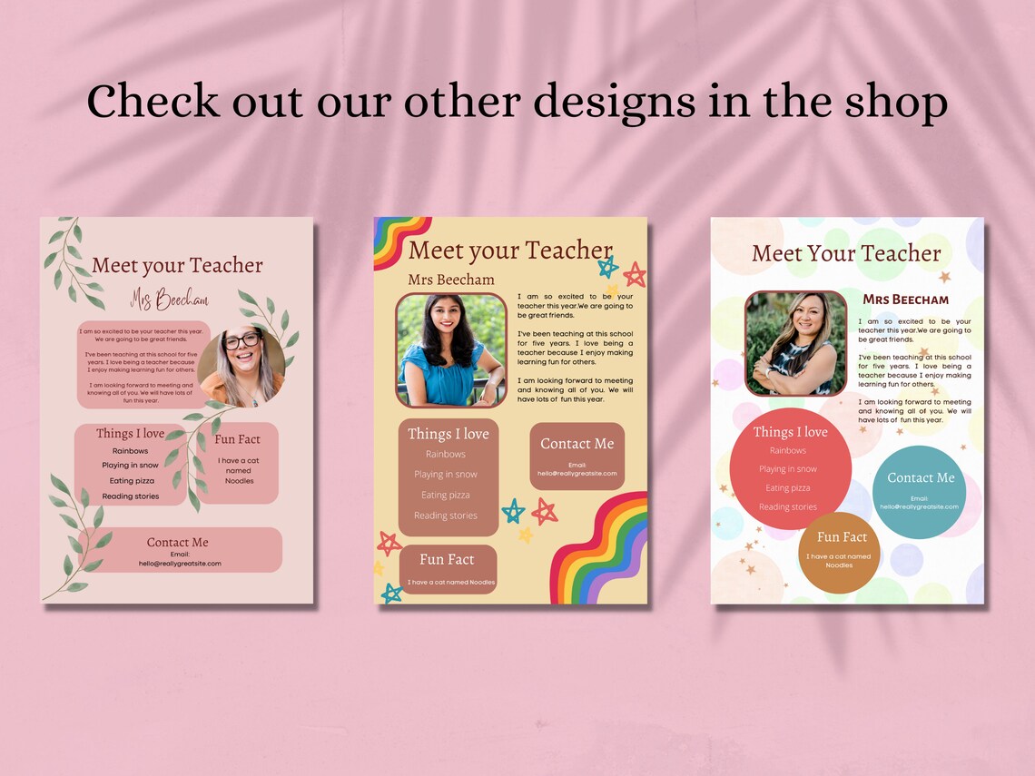 Meet the Teacher Editable Canva Template DIY Printable Back - Etsy