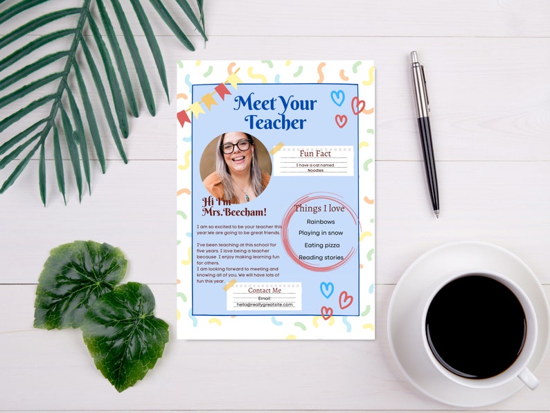 Meet the Teacher Editable Canva Template DIY Printable Back - Etsy