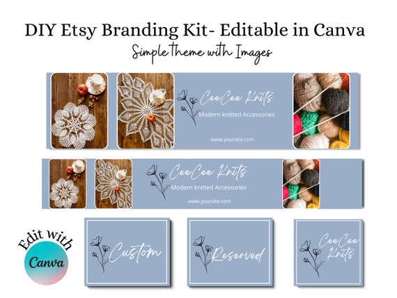 Editable Etsy Banner for Crochet and Knitting Shops Canva - Etsy
