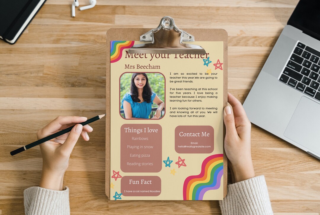Meet the Teacher Editable Canva Template | Printable Back to School ...