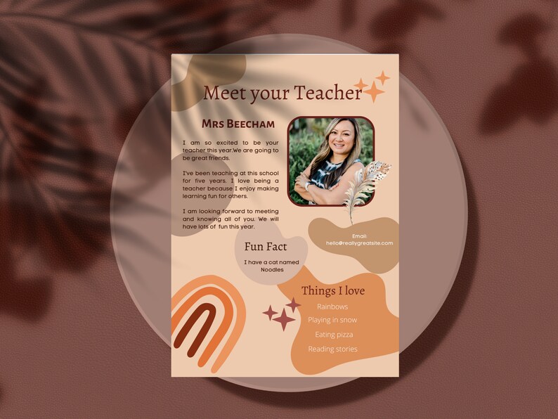 Meet the Teacher Editable Canva Template DIY Printable Back to School ...