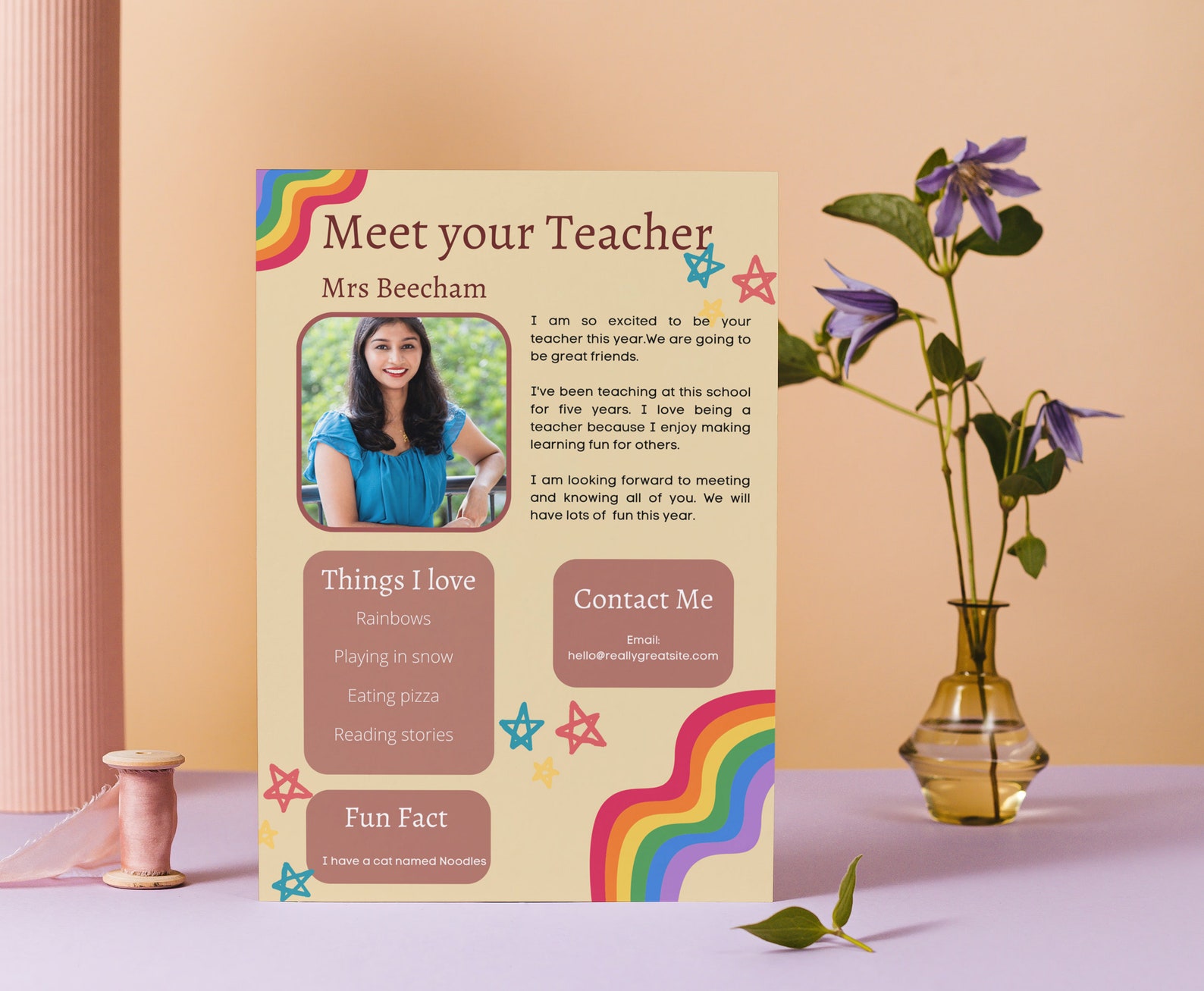 Meet the Teacher Editable Canva Template Printable Back to School ...