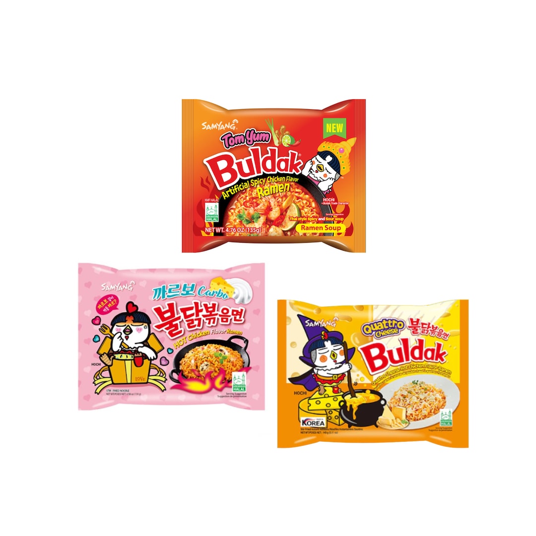 Samyang Buldak New Flavors Variety Noodle Kits Tom Yum/carbo/quattro 3 ...
