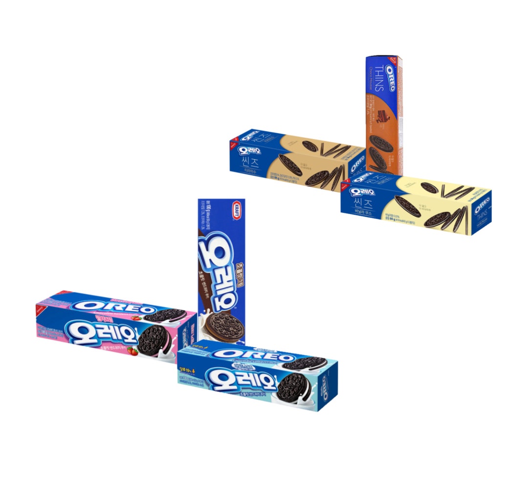 Korean Oreo Cookie Variety Combo Mild Sweet Cream Choco/strawberry ...