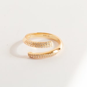 Double Wrap Ring, Two Bar Open Ring, Bold Statement Ring, Adjustable ...