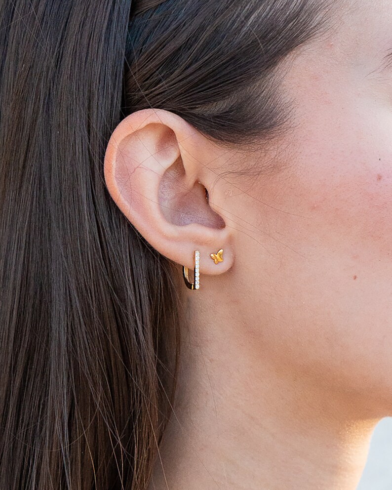 N O L O d Flat Huggie Hoop Earrings Flat Back D - Etsy