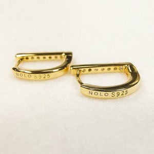 N O L O d Flat Huggie Hoop Earrings Flat Back D - Etsy