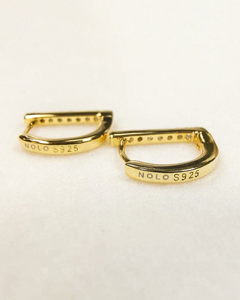 N O L O d Flat Huggie Hoop Earrings Flat Back D - Etsy
