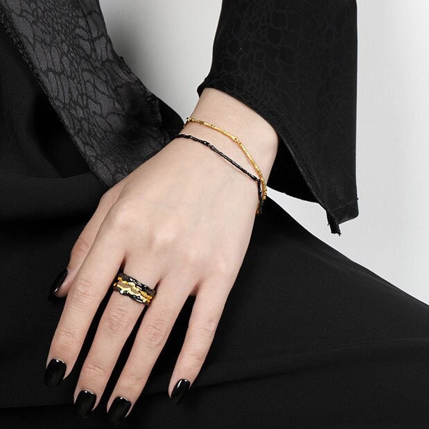 Retro Tree Branch Style Gold Chain Link Bracelet Thin Artsy Unique Tree ...