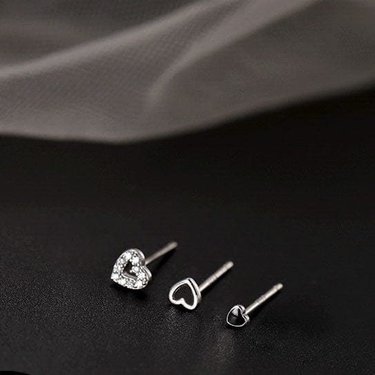 3 Heart Mini Stud Earring Set Cute Dainty Heart Earrings - Etsy