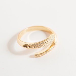 Double Wrap Ring, Two Bar Open Ring, Bold Statement Ring, Adjustable ...